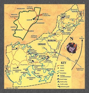 Hluhluwe Umfolozi Game Reserve Map - Hluhluwe Game Reserve